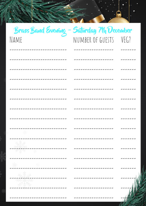 Hawk Green Sign Up Sheet | PosterMyWall