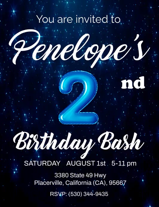 2nd bday Template | PosterMyWall