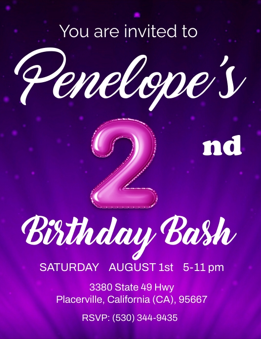 2nd birthday Template | PosterMyWall