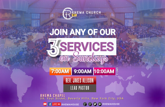 Copy of 3 Church Sunday Services | PosterMyWall