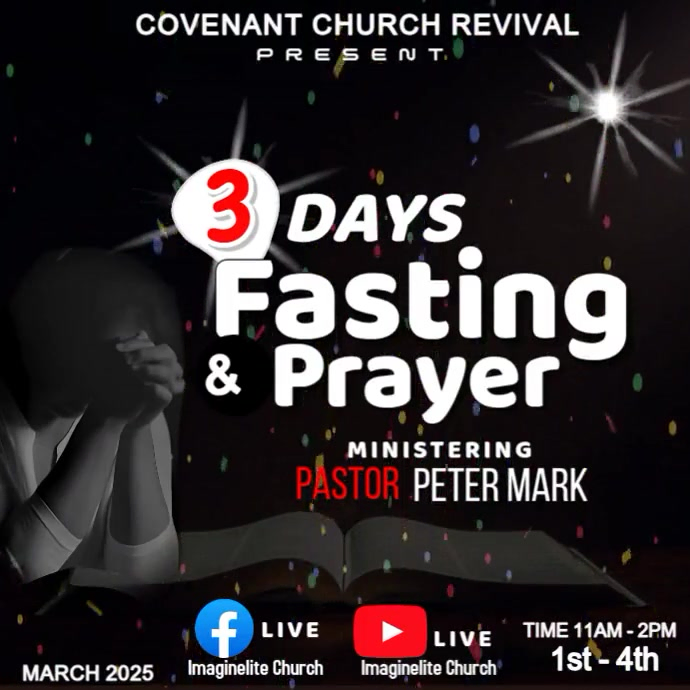 Copy of 3 days fasting and prayer graphic Instagram template | PosterMyWall