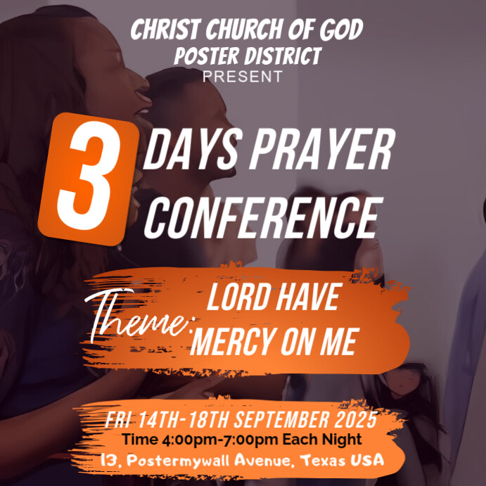 3 days prayer conference design template | PosterMyWall