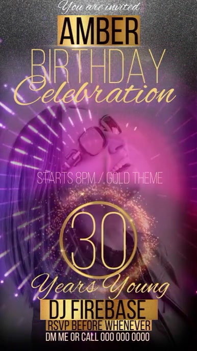 30 30TH BIRTHDAY PARTY DESIGN TEMPLATE | PosterMyWall