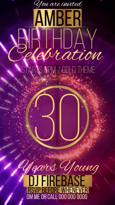 Copy of 30 30TH BIRTHDAY PARTY DESIGN TEMPLATE | PosterMyWall