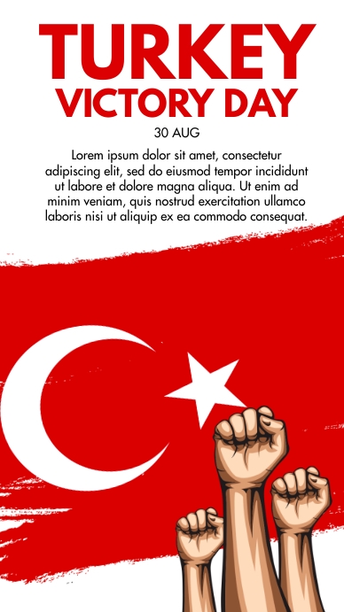 30 Aug - Turkey Victory Day Template | PosterMyWall