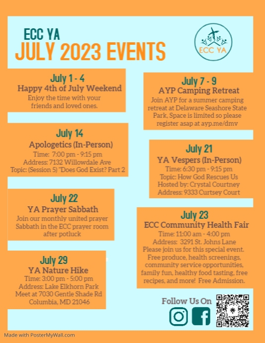 Copy of Program Events Calendar Flyer (3) | PosterMyWall