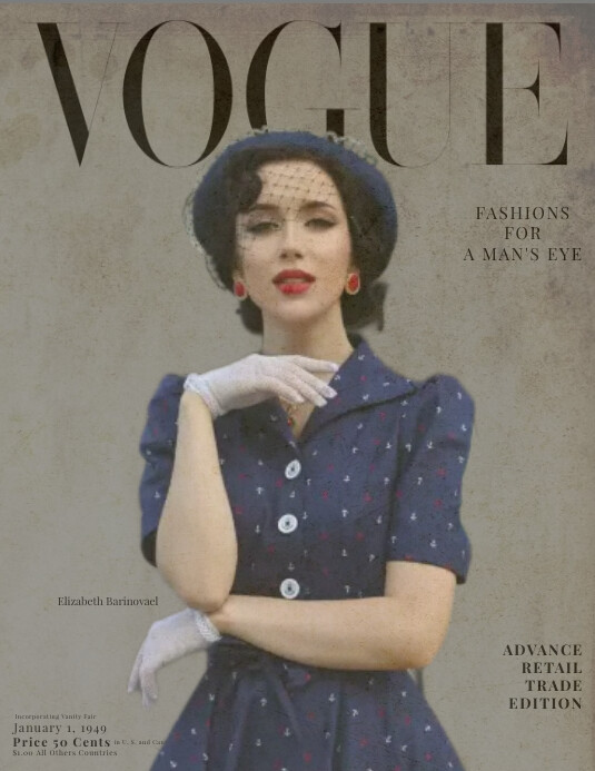 301223 40s Vogue magazine cover Template | PosterMyWall