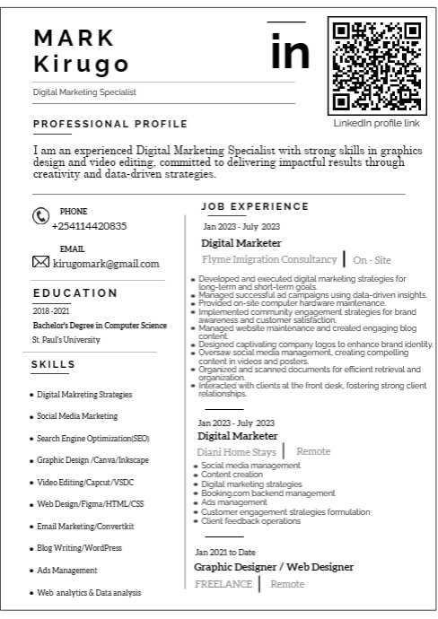 CV. Mark Kirugo | PosterMyWall