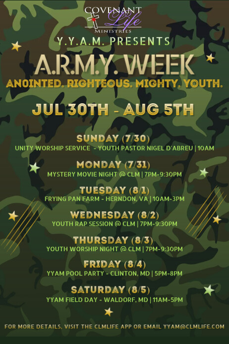 Copy of YYAM A.R.M.Y. Week - Poster | PosterMyWall