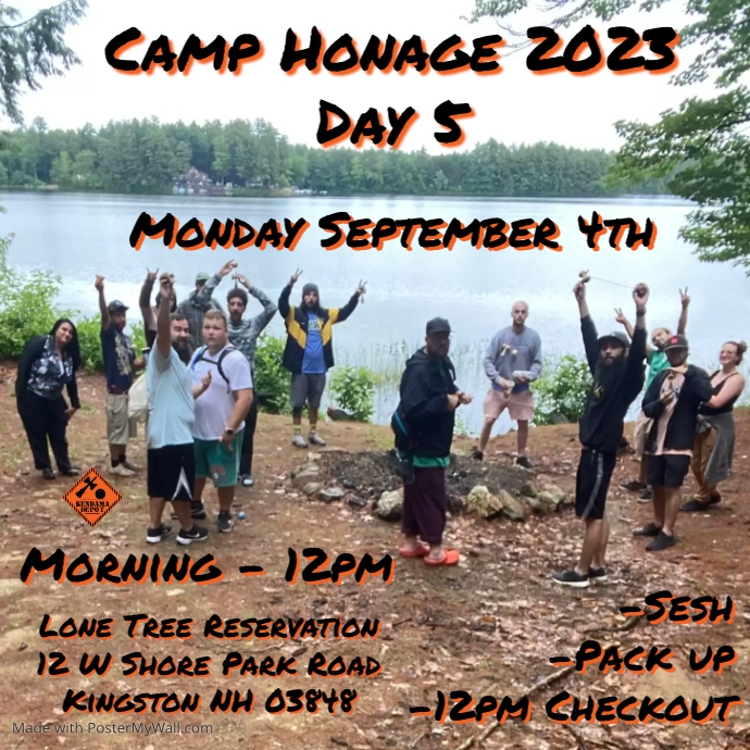Copy of Camp Honage 23 Day 5 Itinerary | PosterMyWall