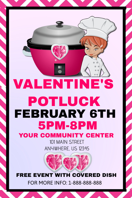Copy of Valentine's Potluck Event Template | PosterMyWall