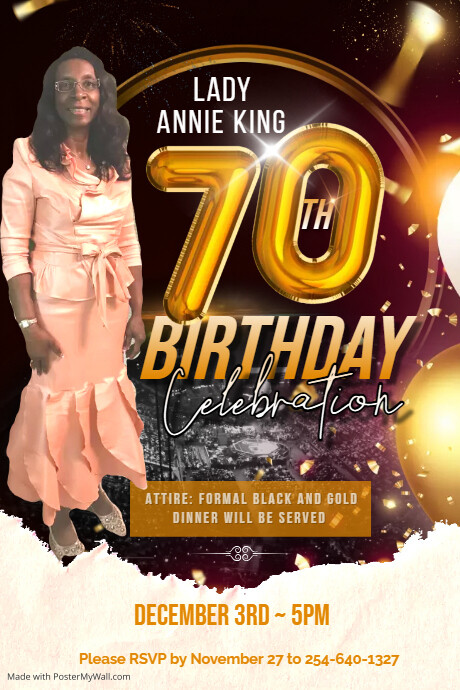 70th Birthday Celebration | PosterMyWall