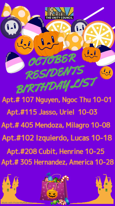 October Senior Resident Birthday | PosterMyWall