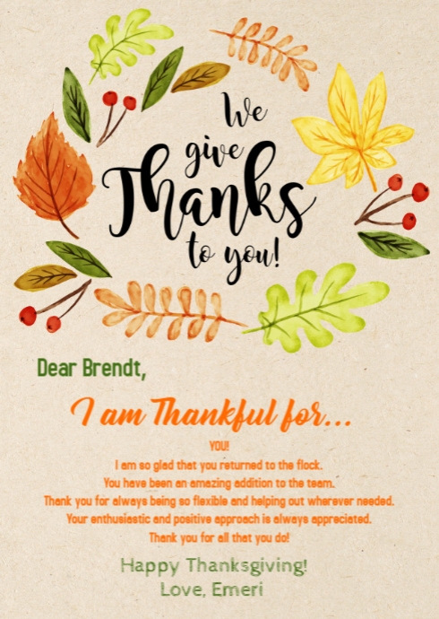 Jill Give Thanks | PosterMyWall