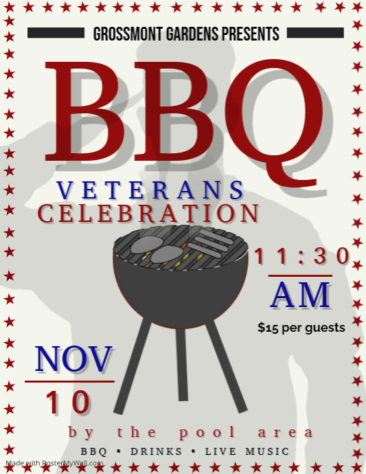 Veterans Day Celebration BBQ | PosterMyWall