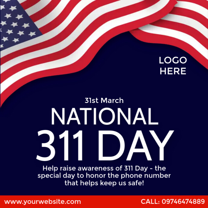 National 311 Day Templat | PosterMyWall
