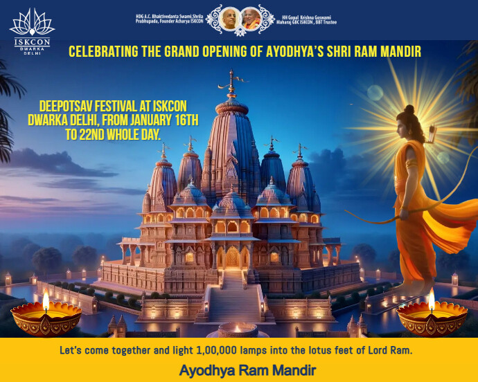 Copy of Ayodhya, Ram Mandir, Sri Ram, Temple, hindu, (1) | PosterMyWall