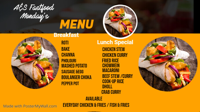Food Menu Design (1) | PosterMyWall