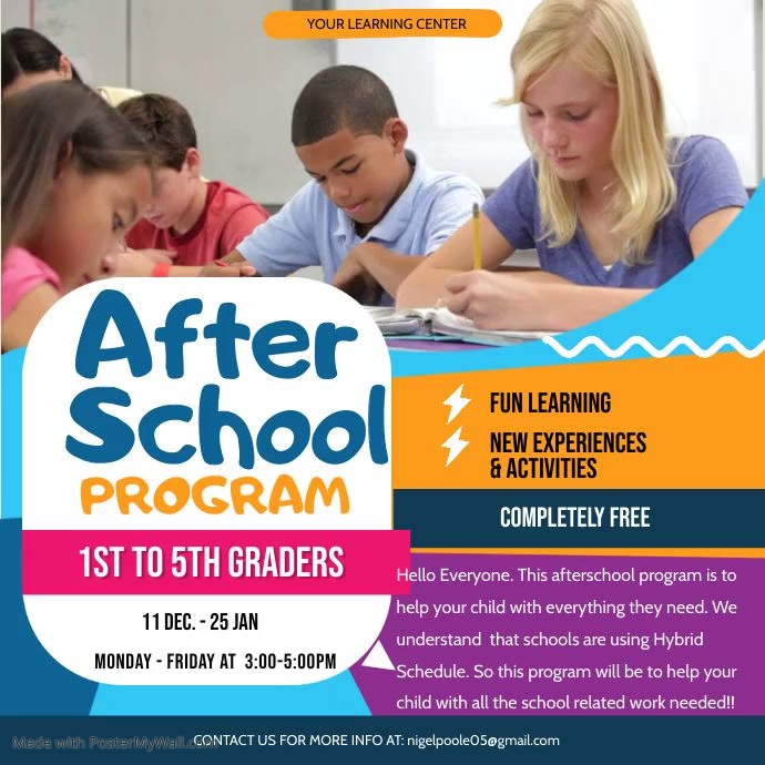 Copy of After School Program Instagram Video | PosterMyWall