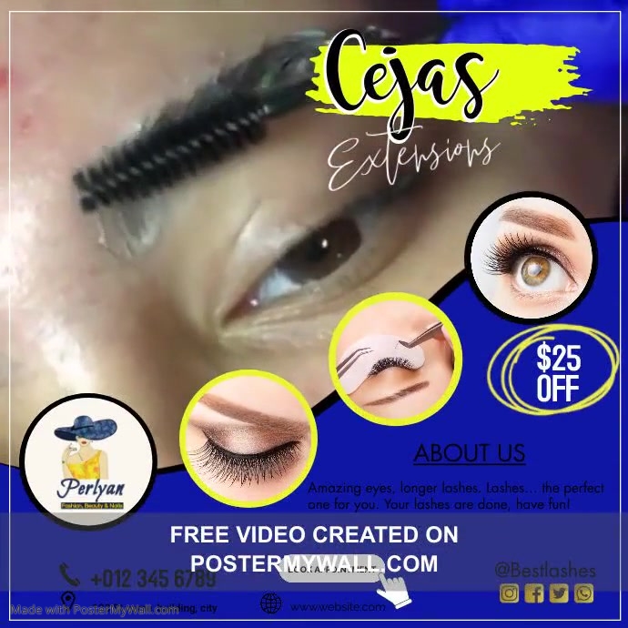 elegant lashes extension video ad | PosterMyWall