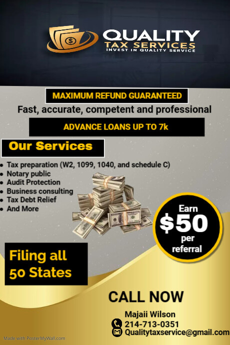 Income tax Services, Tax Preparation | PosterMyWall