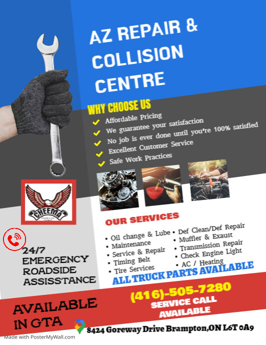 Auto Repair Service Flyer Poster Template | PosterMyWall