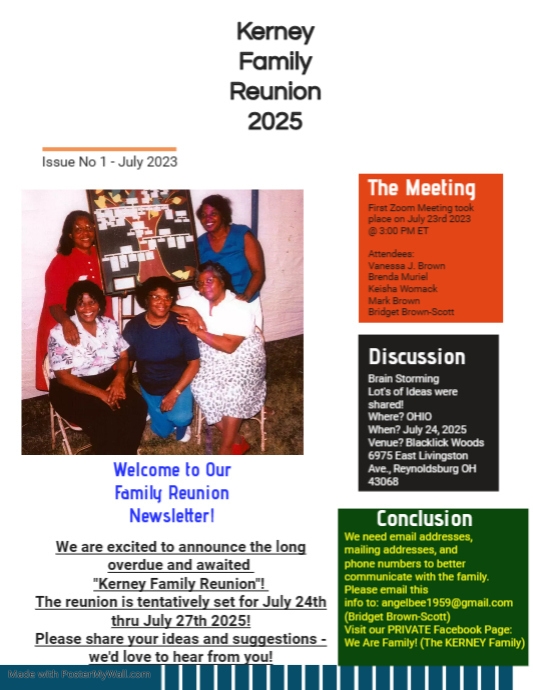 Kerney Family Reunion 2025 | PosterMyWall