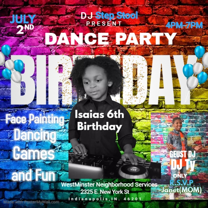 Birthday party invitation template | PosterMyWall