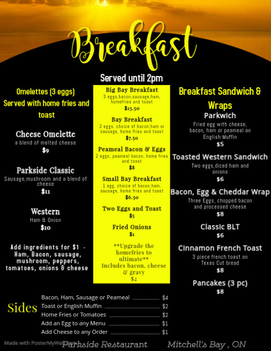 Parkside- Breakfast | PosterMyWall