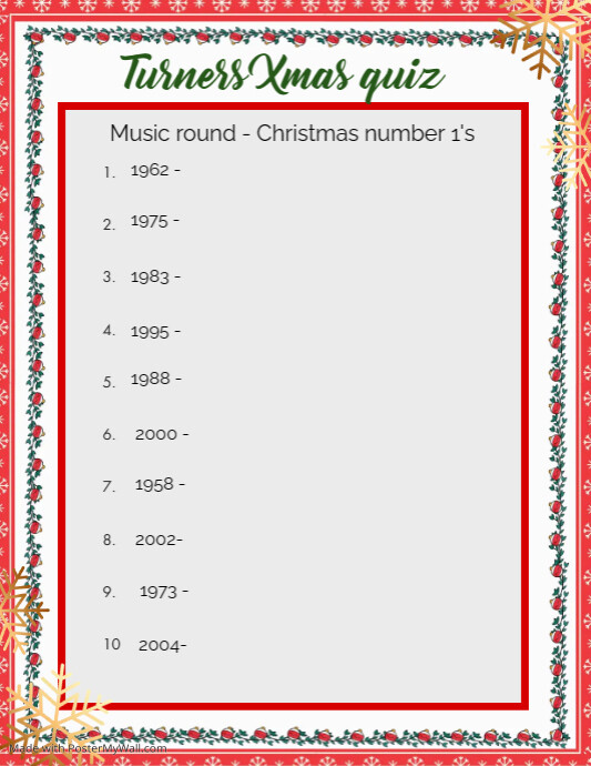 Red Christmas Holiday Trivia Answer Sheet Fly (1) | PosterMyWall