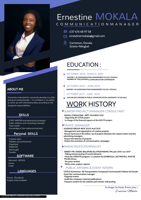Copie de green and dark blue corporate cv resume templ | PosterMyWall