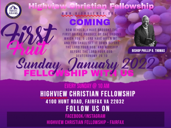 First Fruit Sunday Flyer (w) | PosterMyWall