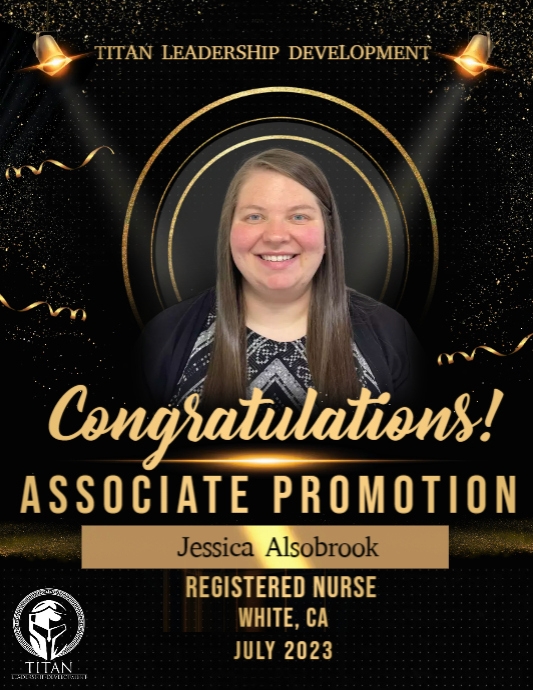 Associate Promotion - Jessica Alsobrook | PosterMyWall