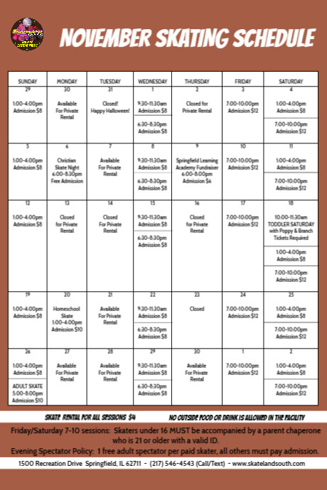 Copy of November Schedule Poster | PosterMyWall