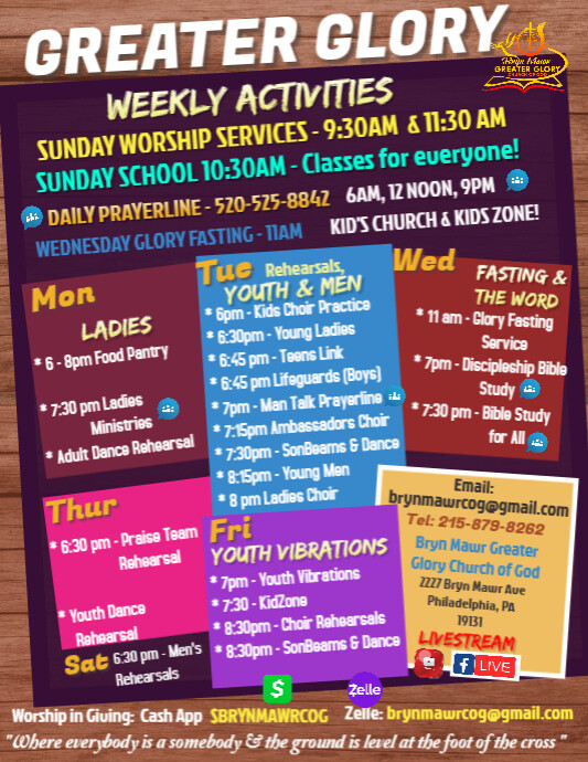 Weekly Activities Detailed | PosterMyWall