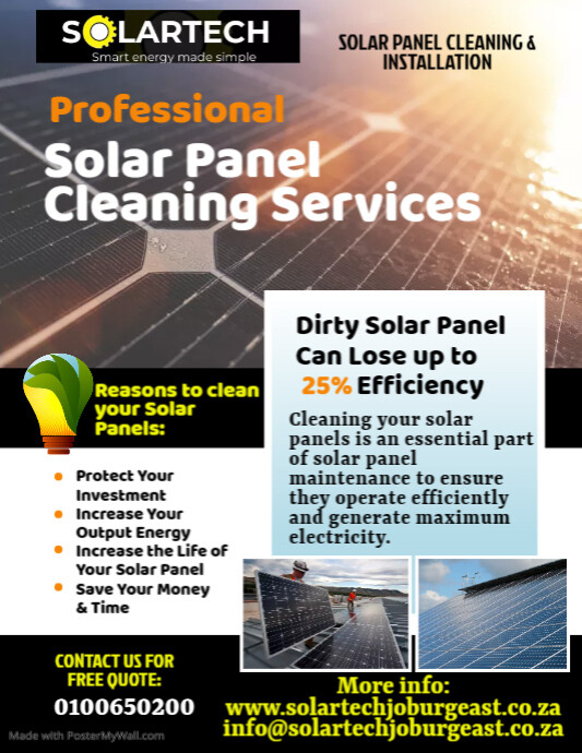 Solar Panel Cleaning Flyer | PosterMyWall