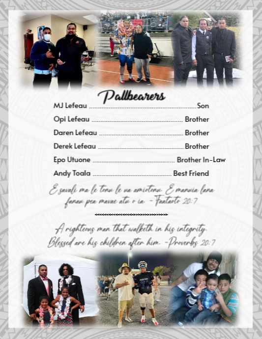 Copy of Lefeau Program Page6 | PosterMyWall