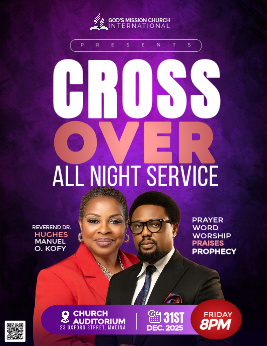31st Cross Over All Night Service Template | PosterMyWall