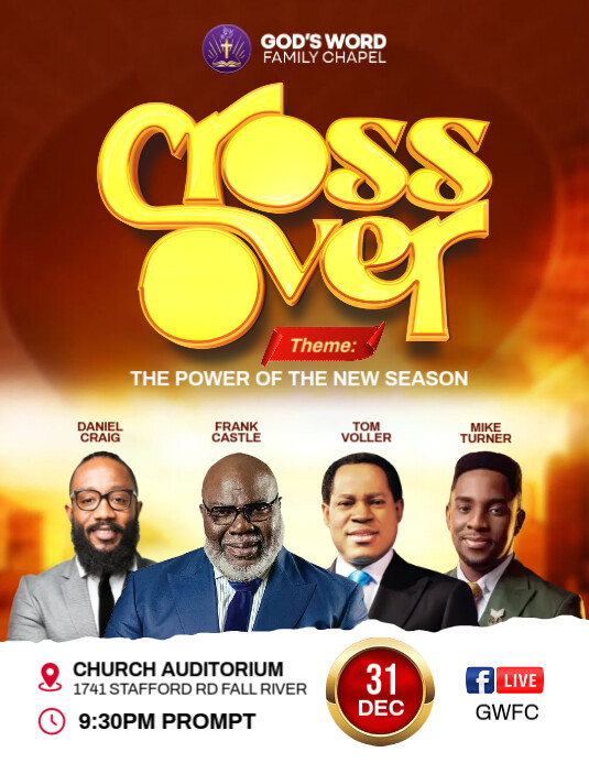 31st Crossover church flyer Template | PosterMyWall