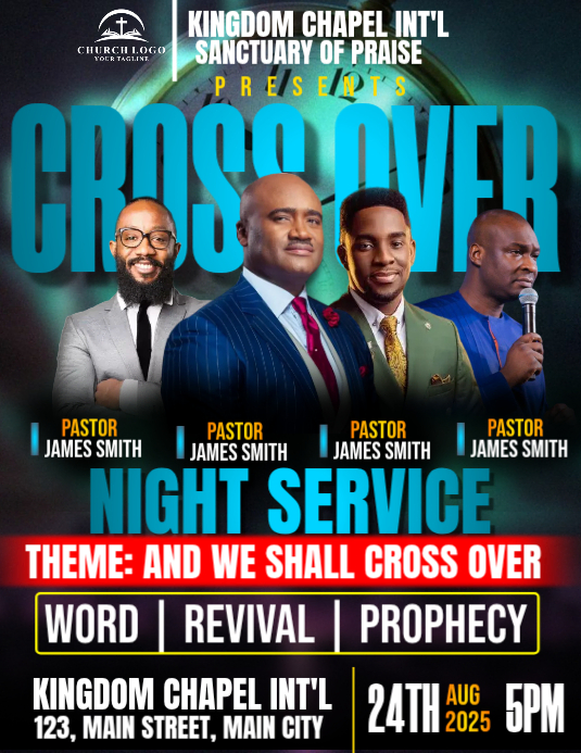 31st crossover night church service 2026 Template | PosterMyWall