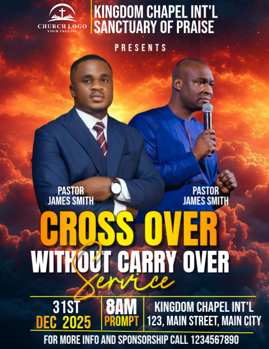 31st crossover night church service 2026 Template | PosterMyWall