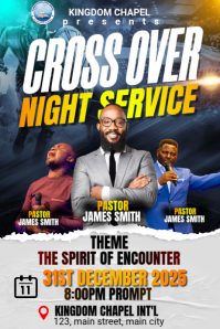 Modèle 31st crossover night church service 2026 | PosterMyWall