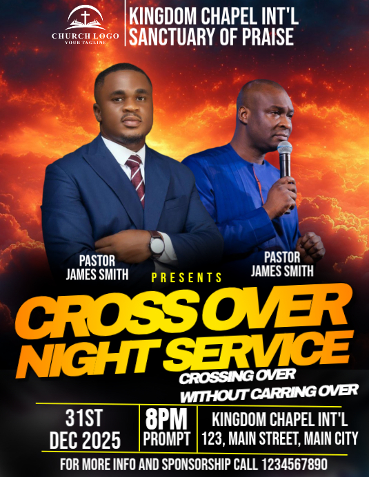 31st crossover night church service 2026 Template | PosterMyWall