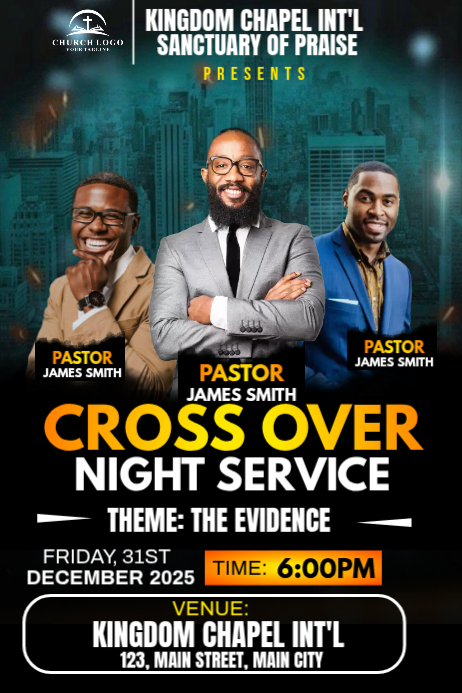 31st crossover night church service 2026 Template | PosterMyWall