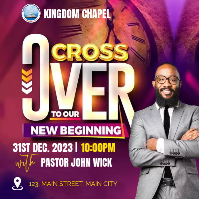 31st crossover night church service 2026 Template | PosterMyWall