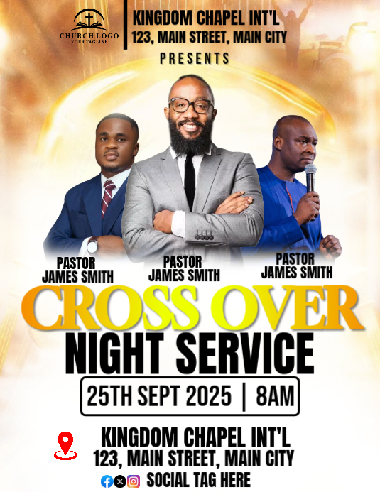 31st crossover night church service 2026 Template | PosterMyWall