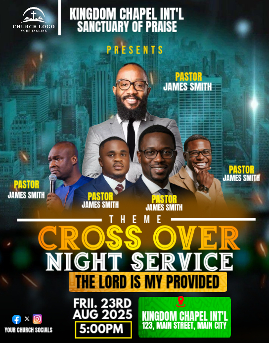 31st crossover night church service 2026 Template | PosterMyWall