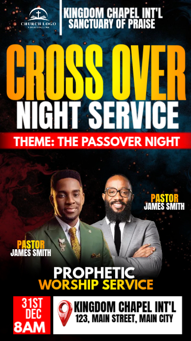 31st crossover night church service 2026 Template | PosterMyWall