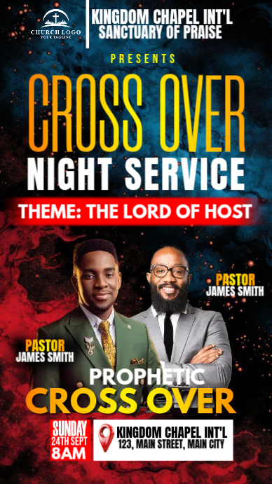 31st crossover night church service 2026 Template | PosterMyWall