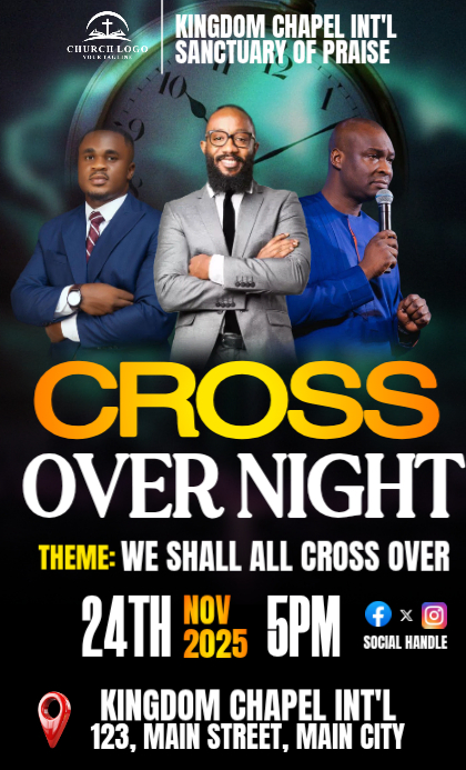 Plantilla de 31st crossover night church service 2026 | PosterMyWall